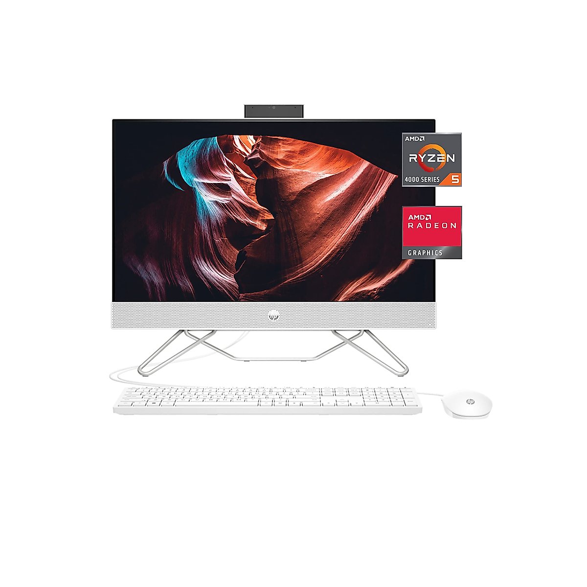 HP All-in-One PC, 23.8" FHD Micro-Edge Touchscreen Display, AMD Ryzen 5 Processor, AMD Radeon Graphics, 12 GB RAM, 512 GB SSD, Windows 11 Home OS, Wi-Fi (24-cb1142, 2022) (Renewed)