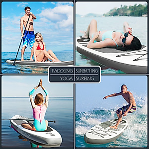 ADVENOR Paddle Board 11'x33 x6 Extra Wide Inflatable Stand Up Paddle Board with Hand Pump,Leash, Adjustable SUP Paddle/Kayak Paddle,Kayak Seat, 2 Fishing Mounts for Family and Fishing