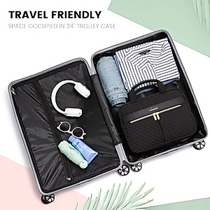 LOVEVOOK Toiletry Bag for Women, Water-resistant Travel Makeup Bag with Hanging Hook, Traveling Essentials Cosmetic Bag Travel Organizer for Accessories, Shampoo, Full Sized Container, Toiletries