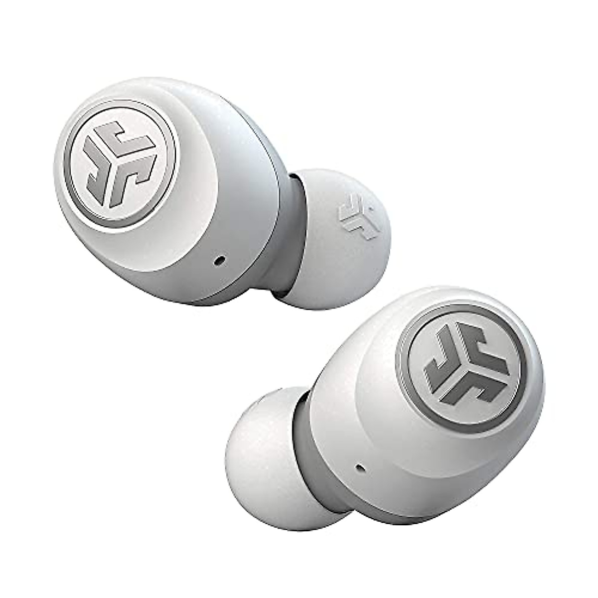 JLab Go Air True Wireless Bluetooth Earbuds with Charging case White + Cloud Foam Mnemonic Earbud Tips