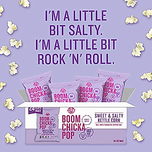 Angie's BOOMCHICKAPOP Sweet & Salty Kettle Corn Popcorn, 1 oz. (Pack of 24)