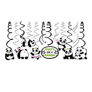 30Ct Panda Hanging Swirl Decorations Panda Ceiling Hanging Swirl Decorations for Girls Boys Kids Home,Classroom Baby Showers Birthday Party Supplies Panda Bear Party Supplies