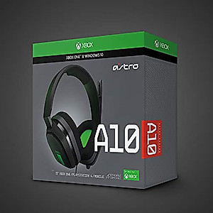 ASTRO Gaming A10 Wired Gaming Headset, Lightweight and Damage Resistant, ASTRO Audio, 3.5 mm Audio Jack, for Xbox Series X|S| One, PS5, PS4, Nintendo Switch, PC, Mac- Black/Green