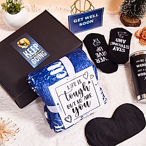 Get Well Soon Gifts Basket for Men, Care Package for Men Sick Friends, Thinking of You Feel Better Gifts After Surgery Cancer Chemo Box for Men Tumbler