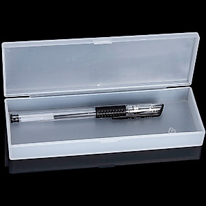 Qeuly 4 Pack 7.2" x 2.5" x 0.98" Small Rectangle Plastic Case Mini Storage Containers with Hinged Lids Translucent Matte Plastic Organizer Box for Small Items Craft Supplies (Translucent)