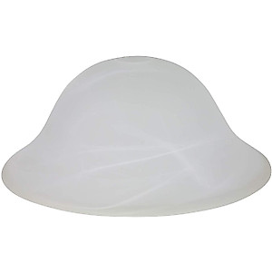 LIGHTACCENTS Alabaster White Glass Lamp Shade Replacement for Floor Lamp - Lamp Shade for Floor Lamps - Glass Lamp Shade - Floor Lamp Shade - Light Fixture Replacement Glass (White Marble)