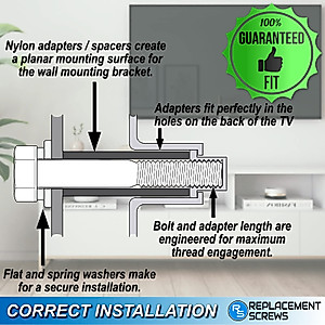 ReplacementScrews TV Wall Mount Adapter with Screws & Washers - Substitute Compatible with Samsung BN96-43169A