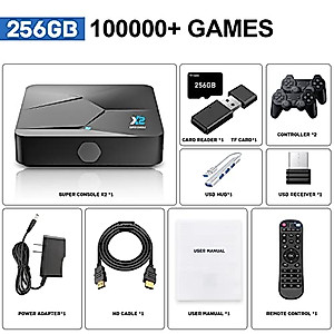 Kinhank Super Console X2 Retro Game Console with 100,000+Games, Video Game Console with EmuElec 4.5&Android TV 9.0,4K HD Emulator Console,Game Consoles Compatible with Most Emulators,2.4+5G,BT 5.0