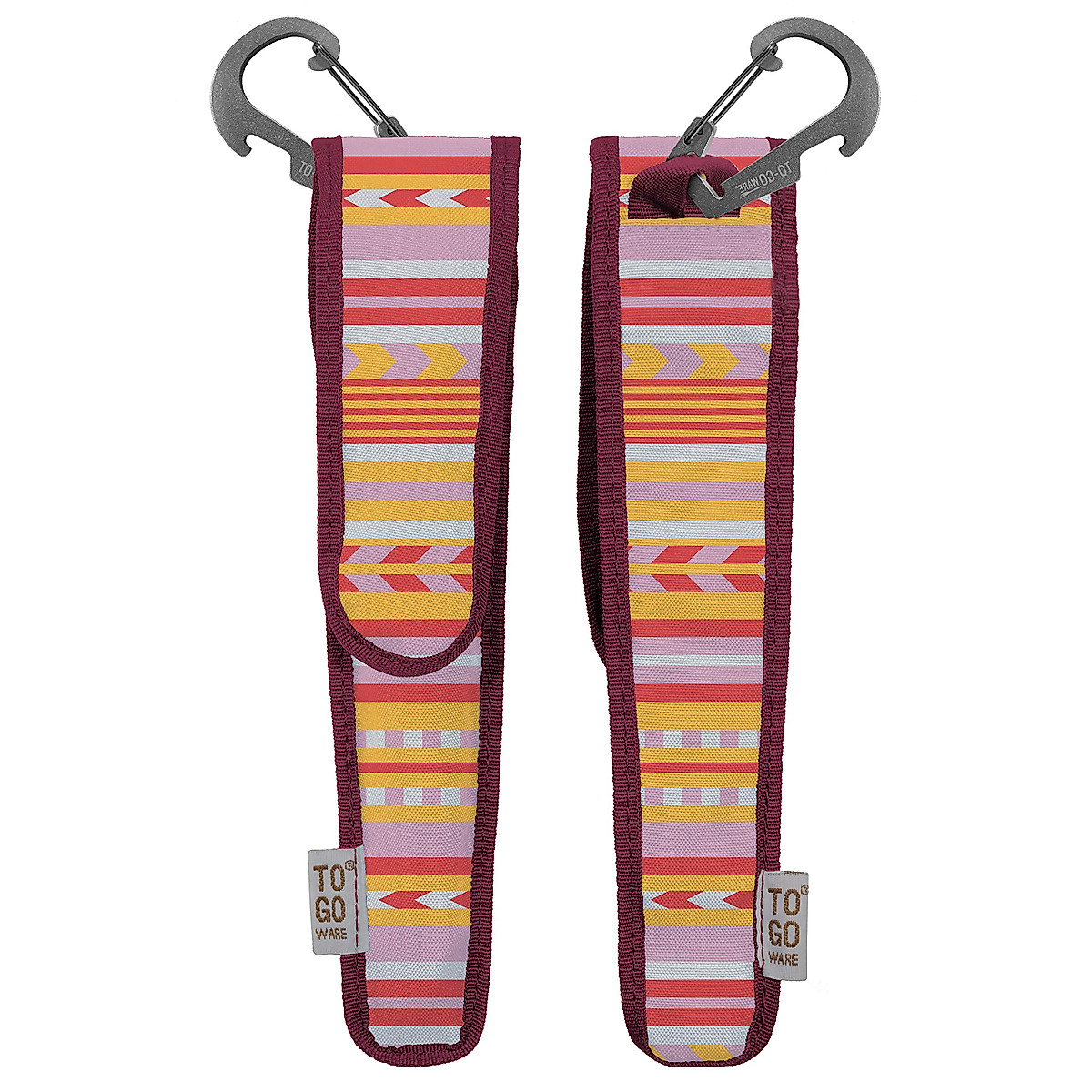 TO GO WARE Premium Reusable Bamboo Utensil Travel Set | Includes Fork, Knife, Spoon, Chopsticks, & Carabiner Clip | Made from Sustainable Materials | Eco-Conscious | Daybreak (Pack of 1)