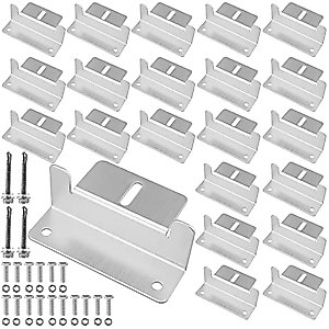 MUKLEI 24 Units Solar Panel Mounting Brackets, Z Brackets with Nuts and Bolts Solar Panel Z Brackets Bulk for Roof, RV, Boat, Silver