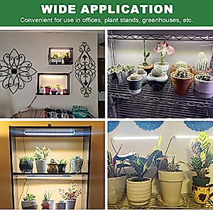 Kullsinss 16" Plant Grow Light Strips, 120 LEDs Grow Lights for Indoor Plants Full Spectrum with Upgrade Timer 6/12/16 Hrs, 5 Dimmable Levels, 2 Pack Sunlike Grow Lamp for Hydroponics Succulent