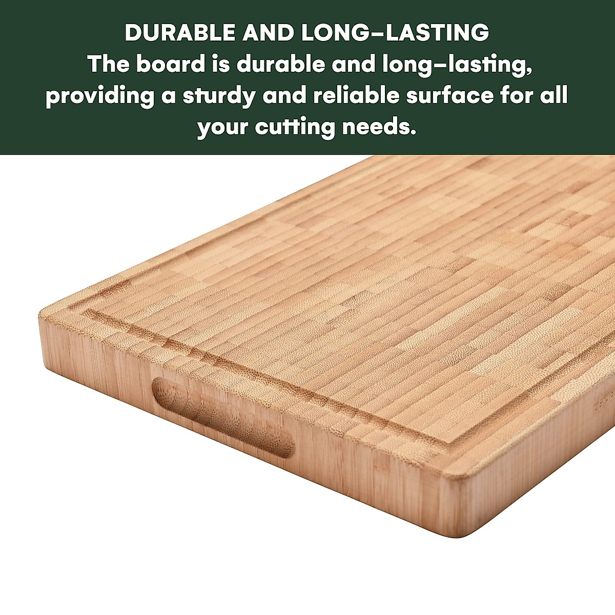 Prosumers Choice Large Bamboo Cutting Board for Kitchen - 14x10-Inch Heavy Duty Wood Chopping Boards for Meat, Fruits, and Vegetables - Rectangular Kitchen Serving Tray or Turkey Carving Block