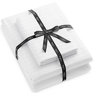 Pereti Italian Queen Sheet Set, 100% Cotton Sheets, Long Staple Satin Sheets Set, 4 Pc Queen Size Bed Sheets Set, Bedding Set, Luxury Hotel Sheets with Deep Pockets - Made in Italy