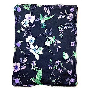 Purple Hummingbird Universal Car Seat Belt Cover, Floral Green Vine Leaf Butterfly Snap Cushion Seatbelt Shoulder Strap Neck Pad, Padded Soft Quilted 100% Cotton More Comfortable Driving, Made in USA