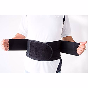 Back Brace by NMT ~ Lumbar Support Black Belt ~ Posture Corrector ~ Pain Relief from Arthritis, Sciatica, Scoliosis, Backache, Slipped Disc, Hernia, Spinal Stenosis ~ Injury Prevention ~ 4 Adjustable Sizes -'L' Fits Waist 34-40" (86-102cm)