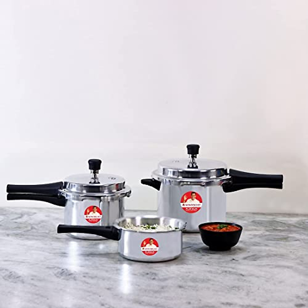 Wonderchef Platinum Pressure cookers combo 2L,3L & 5L Silver