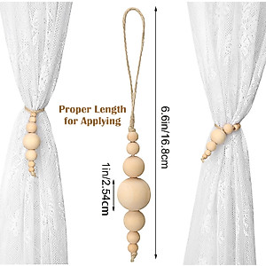 Soaoo 36 Pcs Christmas Jute Rope Tassels with 7 Wood Beads Jute Tassels for Crafts Boho Natural Wooden Bead Hanging Ornaments Decorations Christmas Tree DIY Farmhouse Rustic Minimalist Country Neutral