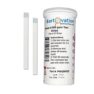 Nitrate 0-500 ppm Test Strip [Vial of 25 Strips]