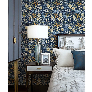 Luvdecor Peel and Stick Boho Wallpaper Removable Wallpaper Renter Friendly Wallpaper for Bedroom Bathroom Leaf Floral Contact Paper for Cabinet Accent Wall Home Decor 17.7 * 118 in