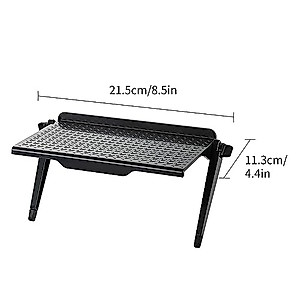 Computer Desktop Stand Riser Holder, Punch-Free Computer Monitor Rack, Vented Metal Desk Shelf for Desk Organizer, Plastic TV Set-top Box Screen Bracket Router Storage Rack (Black)