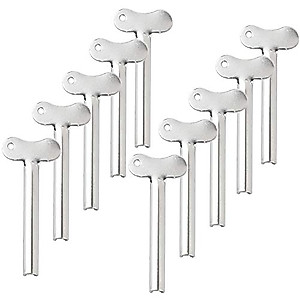 Framendino, 10 Pack Stainless Steel Tube Squeezer Toothpaste Squeezer Keys Dispenser Roller for Toothpaste Cosmetic Silver