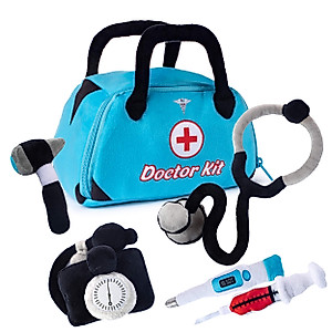 Talking Plush Toy Doctor Kit for Toddlers | Doctor Playset | Kid Doctor Set | Doctor Kit for Toddlers | Dr Kit | Includes Talking Blood Pressure Meter, Otoscope, Stethoscope, Thermometer & Syringe