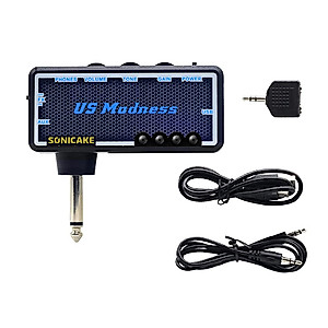 SONICAKE Guitar Bass Headphone Amp Mini Headphone Amplifier US Madness Rechargeable Pocket Chorus Effects