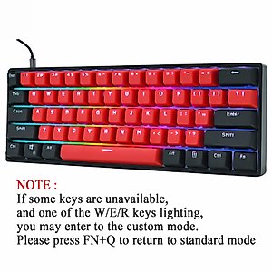 Guffercty kred Sk61 60% Mechanical Keyboard Linear Red Switch Hot Swappable 60 Percent RGB Wired Gaming Keyboard with Backlit PBT Keycaps Type-C for Win/PC/Mac (Gateron Optical Red, Milan)