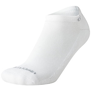 Calvin Klein Women's Athletic Socks - Cushion No Show Socks (6 Pack), Size 4-10, White