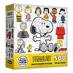 RoseArt - Mini Shaped - Peanuts - 500 Piece Jigsaw Puzzle for Adults