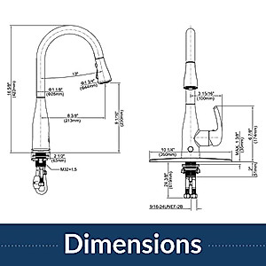 Bio Bidet by Bemis FLOW Motion Activated Single-Handle Pull-Down Sprayer Kitchen Faucet, Brushed Nickel