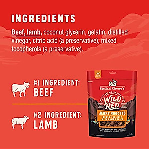 Stella & Chewy's Wild Red Jerky Nuggets Dog Treats Beef & Lamb Recipe, 6 oz. Bag
