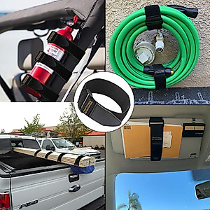 Smartology Cinch Straps 2" x 18" (12 Pack) Hook and Loop Elastic Straps for Bicycle, Truck, Boat and More, Extension Cords, Ropes, Hoses Organizer, Garage and RV Storage