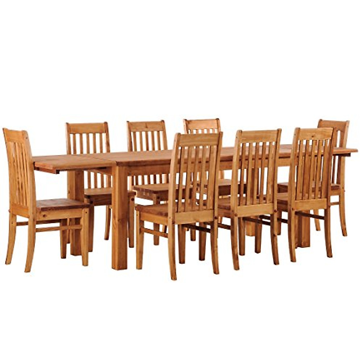 B.R.A.S.I.L.-Möbel TableChamp Dining Table Rio 63 x 31.5 Honey Solid Wood Pine Oiled Farmhouse Extension Extendable Optional