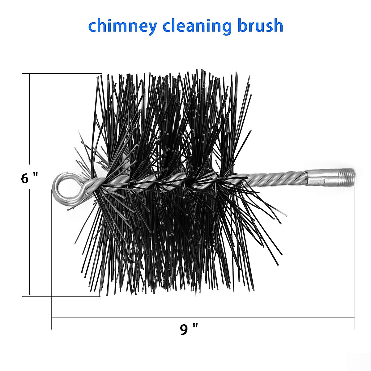 Stanbroil 6 Inch Round Chimney Cleaning Brush with 1/4" NPT Fitting for Insulated Chimneys, Stainless Steel or Metal Stove Pipes- Works with Most Chimney Rod Sets