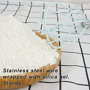 GorGin high temperature and easy to clean silicone whisk, stirrer, 10 inch, grip good grip design for Blending Whisking Beating Stirring Cooking Baking (1 Pack | blue)