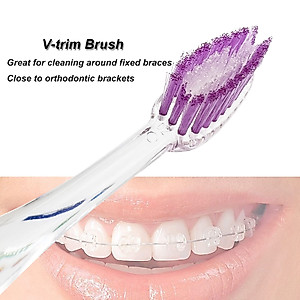 HRASY 5 Pcs Orthodontic Toothbrush Double-Ended Brush for Brace and Teeth Detail Cleaning, 5 Colors