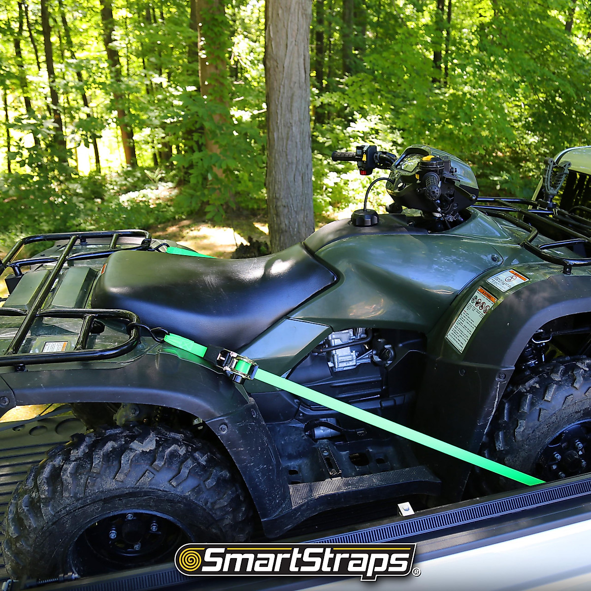 SmartStraps 6â€™ Ratchet Straps, 4 Pack â€” Standard Duty Retractable Tie-Down Straps â€” 1,500lb Break Strength, 500lb Safe Work Load â€” Haul ATVs, Lawn Tractors and Other Small Equipment