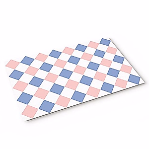 Bath Mat,Diamond Buffalo Plaid Non-Slip Bath Mat for Bathroom/Bedroom Entrance Geometric Pink Blue Personalized Custom Entry Mats Carpets Absorbent Water and Mud 16"x24"