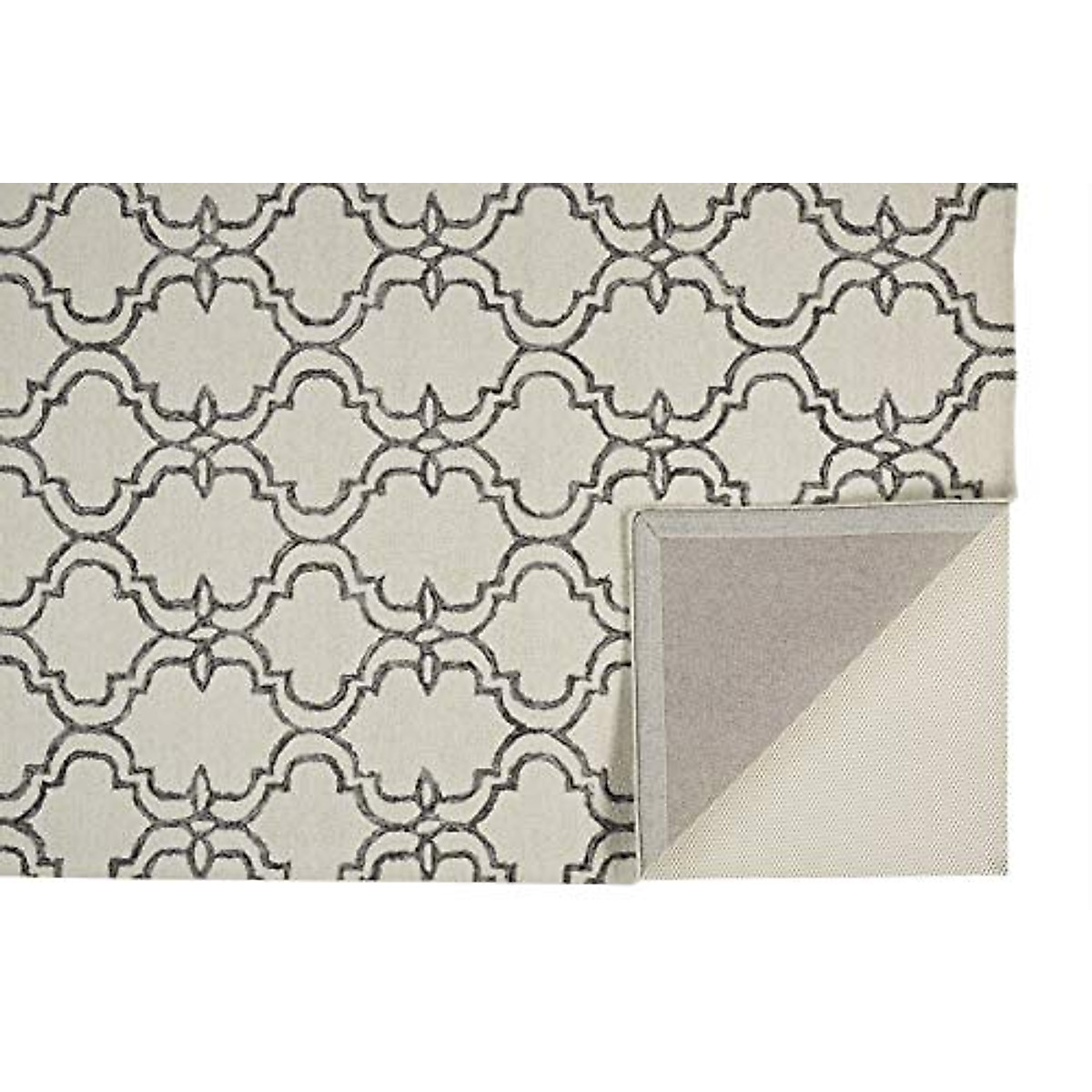 Feizy Rugs - Rhett Ornamental Trellis Print Rug, Charcoal Gray/Ivory, 8ft x 10ft Area Rug