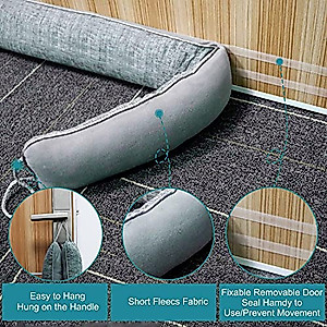 ANKEVIN Door Draft Stopper 36",Draft Stopper for Bottom of Door,Under Door Draft Stopper,Front Door Draft Stopper Weather Stripping Fits 0 to 2.5" Door Gaps，Door Draft Blocker Grey