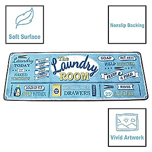 Laundry Room Rug - Humorous Laundry-Themed Mat 52 Inches