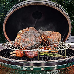 only fire Stainless Steel Cooking Grate Extended Top Grate for Weber 22" Kettle, Big Green Egg, Kamado Joe Classic Ceramic Grills, 17 1/2 Inch