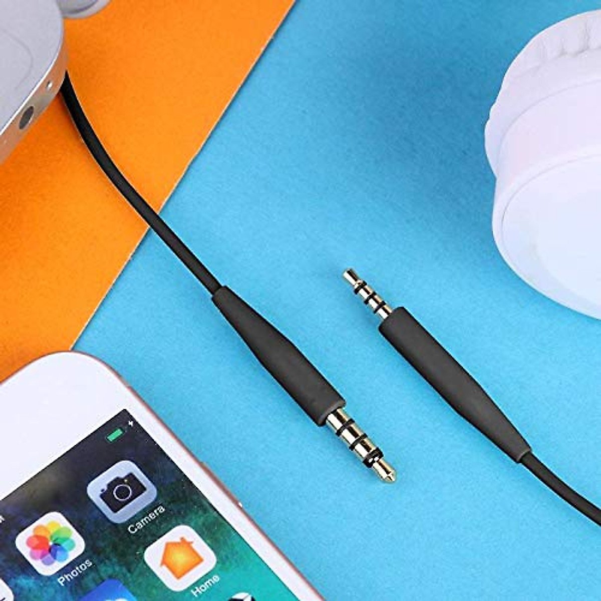 Tobysome Replacement Headphones Inline Mic Remote Audio Cable Compatible with for Bose Soundtrue Soundlink QC25 QC35 OE2 Volume Control Cord Line Headphones (Black MIC)