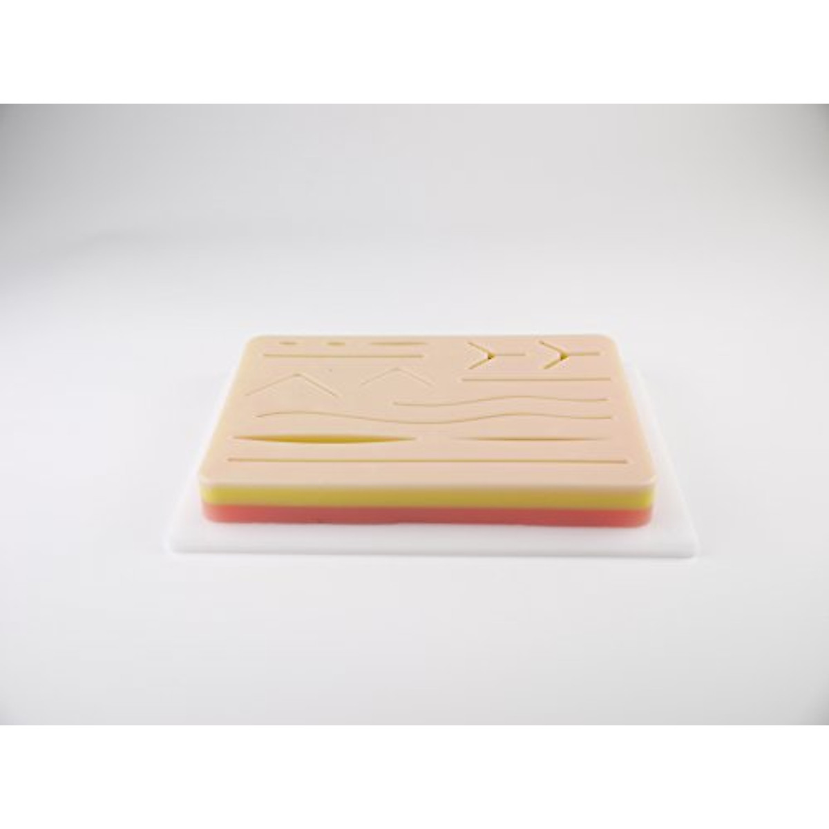 Harbin Design Large Premium 3-Layer Suture Practice Pad w/ Wounds on Anti-Slip Base (7.2" x 5.2") | The Original - Will Not Easily Separate, Tear, Rip | For Practicing Suturing Doctors,Students
