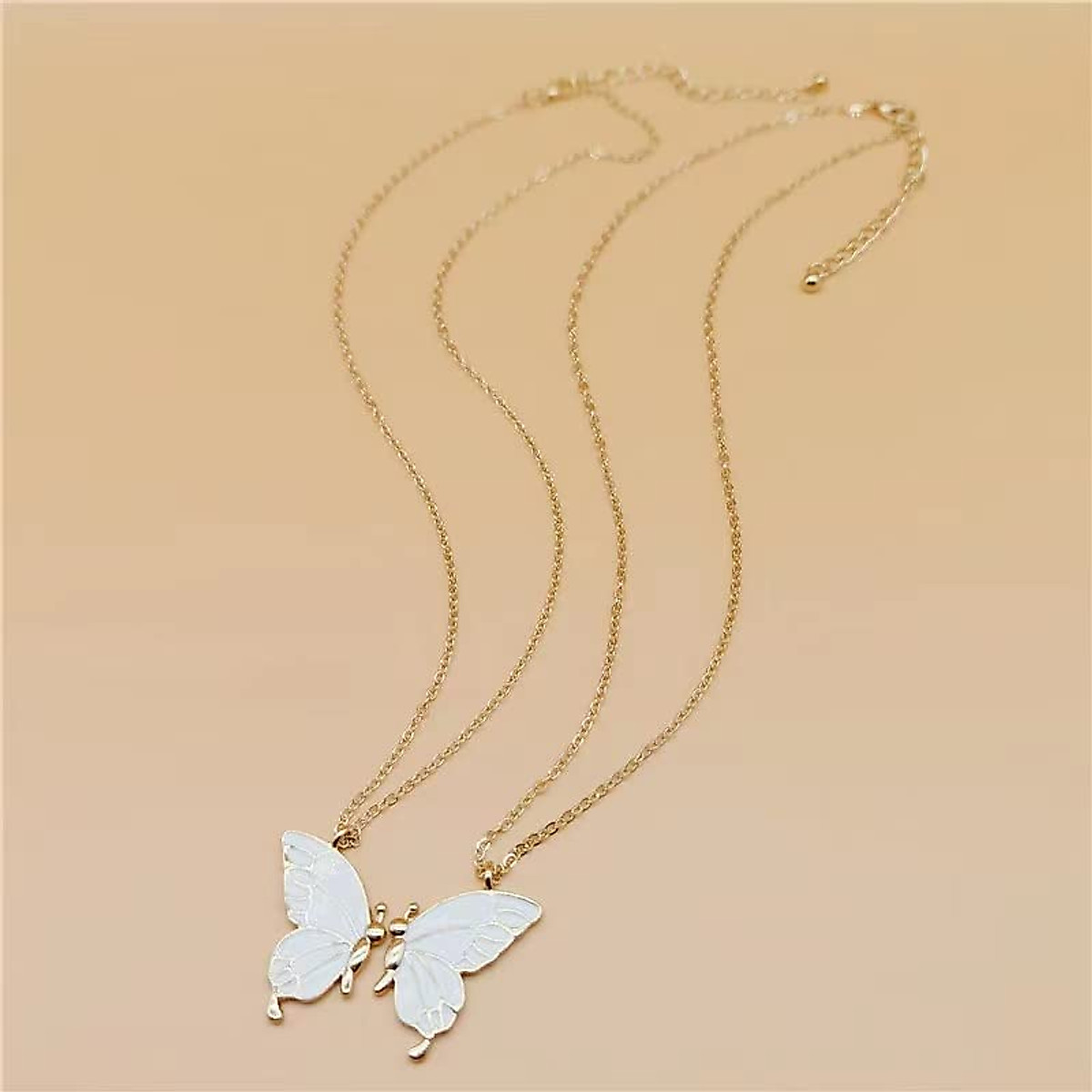 Aunt Niece Matching Necklace 2 Butterfly Matching Gift Set for 2 Thanksgiving Mother's day Valentine's Christmas Birthday for auntie (Gold)