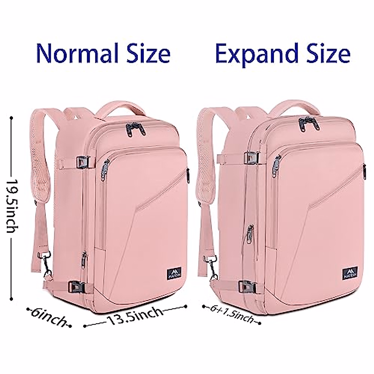 MATEIN Pink Travel Backpack for Women, Large Backpack Airline Approved, Expandable Carry on Backpacks, 35L Convertible Suitcase, Weekender Back Pack for Hiking Sport Gym, Gift for Traveler