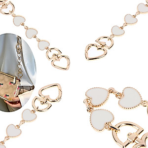 MaehSab 2 Pieces Bag Extender Chain Strap, Heart Shape Cute Purse Extender Strap Charms Replacement Accessory for Purse Handbag, (Black and White)