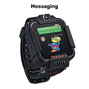 TickTalk 4 Kids Smartwatch with Power Base Bundle (Black Watch on at&T's Network)