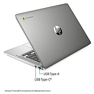 HP Chromebook 14 - 14" HD Non-Touch Intel Pentium Silver N5000, Intel UHD Graphics 605, 4GB RAM, 64GB eMMC, WiFi, Bluetooth, Audio by B&O, Chrome OS (Renewed)